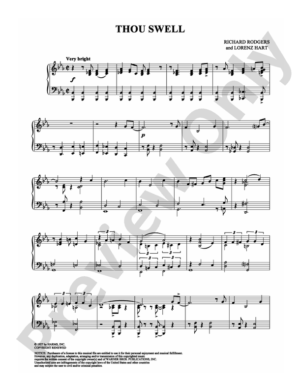 Thou Swell: Piano: Peter Nero - Digital Sheet Music Download