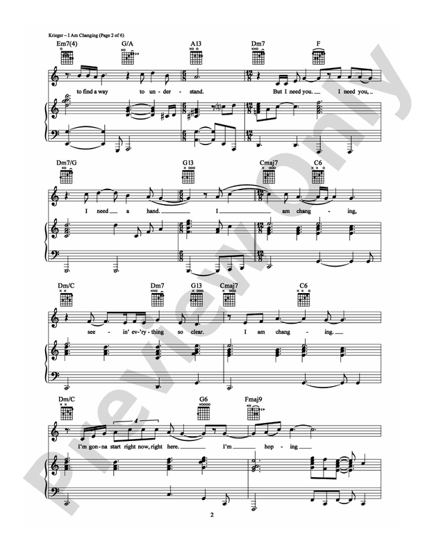 I Am Changing: Piano/Vocal/Chords: Henry Krieger - Digital Sheet Music Download