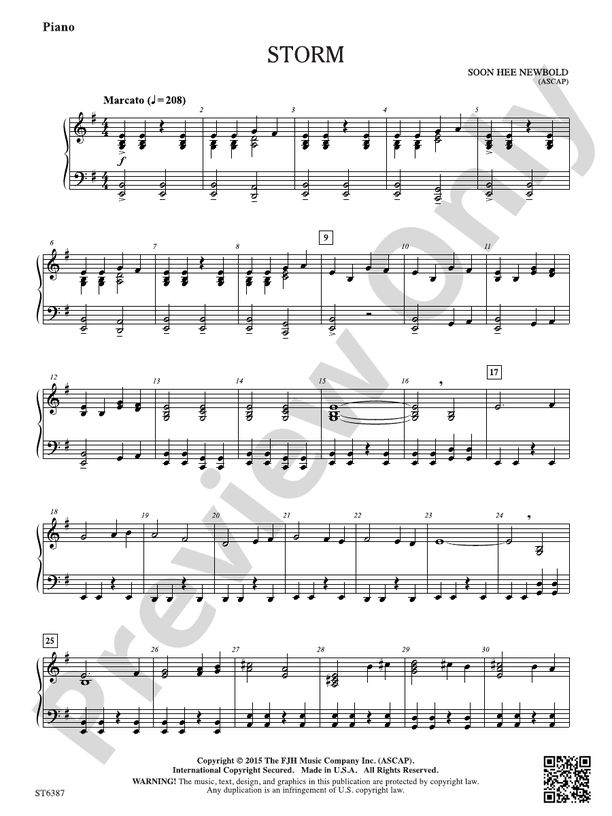 Storm: Piano: Piano Part: Soon Hee Newbold - Digital Sheet Music Download