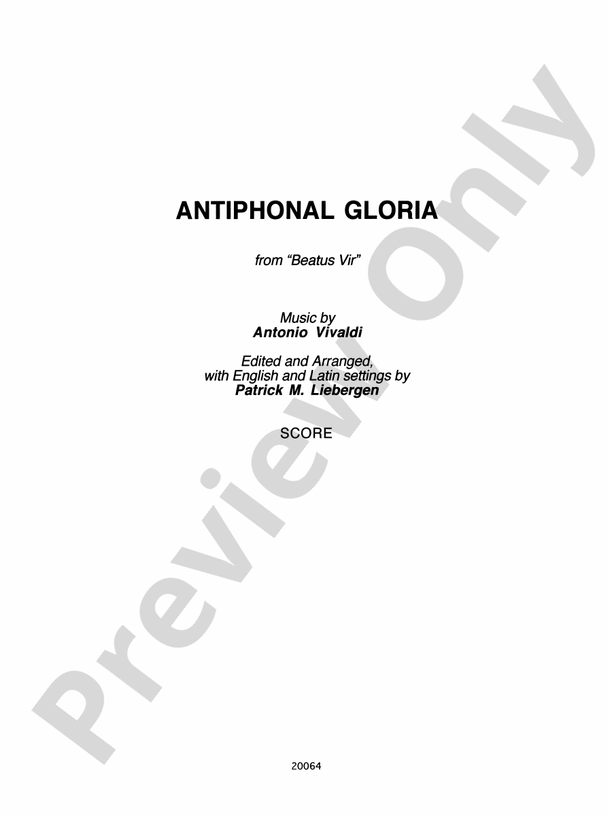 Antiphonal Gloria: Choral Octavo SoundPax: Antonio Vivaldi - Digital ...