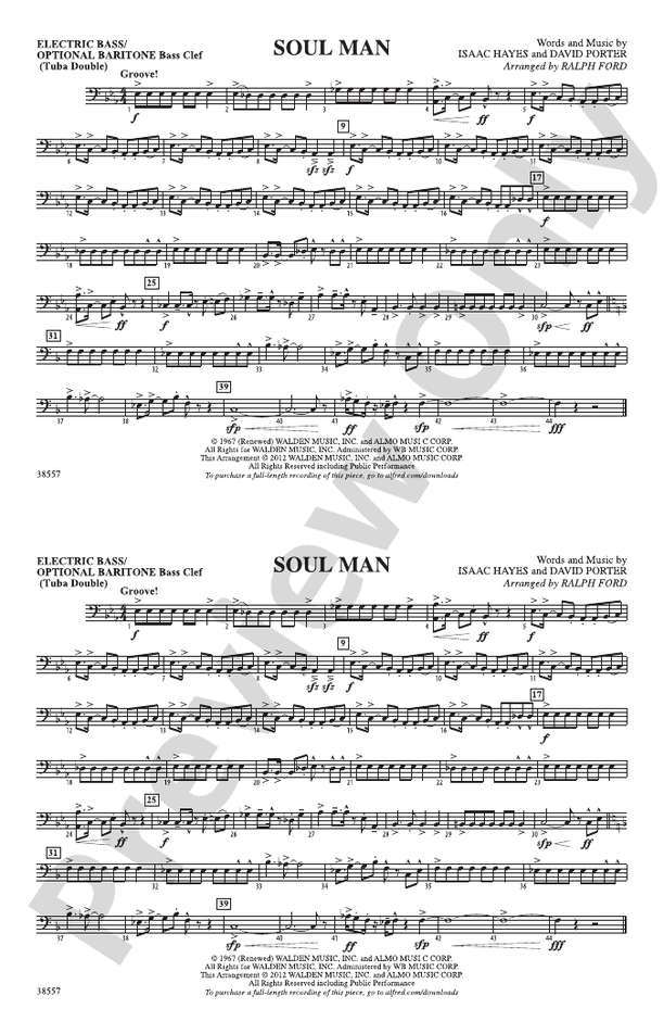 Soul Man: Electric Bass: Electric Bass Part - Digital Sheet Music Download