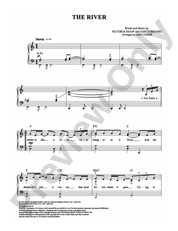 The River: Easy Piano: Garth Brooks - Digital Sheet Music Download