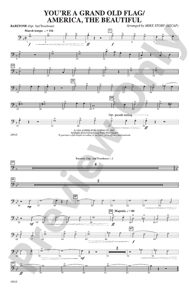 You're a Grand Old Flag / America, the Beautiful: Baritone B.C ...