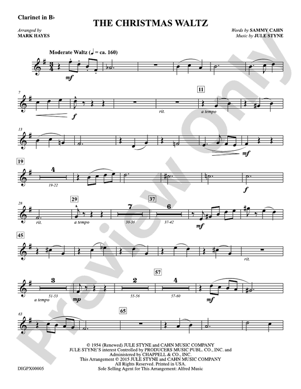 The Christmas Waltz: Clarinet: Clarinet Part: Jule Styne - Digital ...