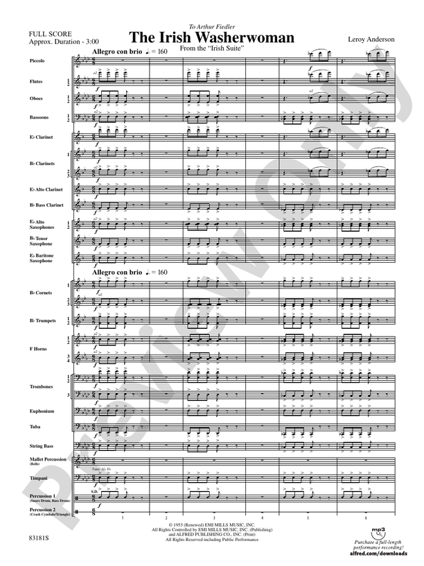 The Irish Washerwoman (from the Irish Suite): Concert Band Conductor ...