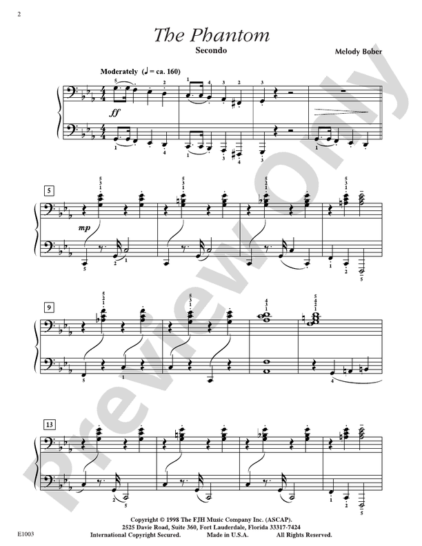 The Phantom: Piano: Melody Bober - Digital Sheet Music Download