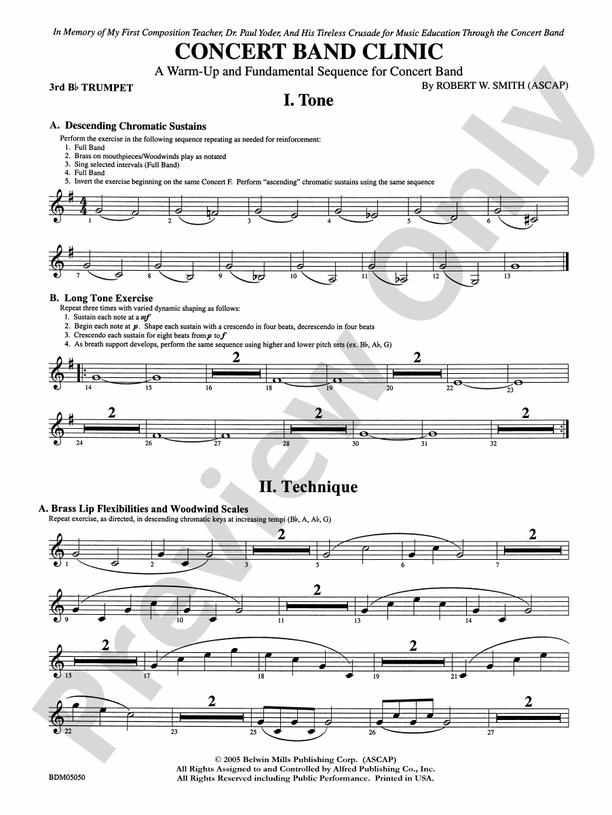 Concert Band Clinic (A Warm-Up and Fundamental Sequence for Concert ...