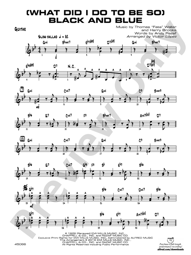 (What Did I Do to Be So) Black and Blue: Guitar: Guitar Part - Digital ...