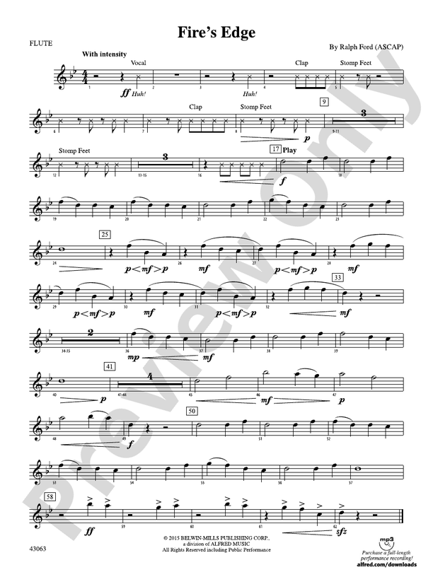 Fire's Edge: Flute: Flute Part - Digital Sheet Music Download