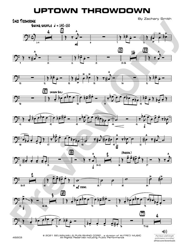 Uptown Throwdown: 2nd Trombone: 2nd Trombone Part - Digital Sheet Music Download