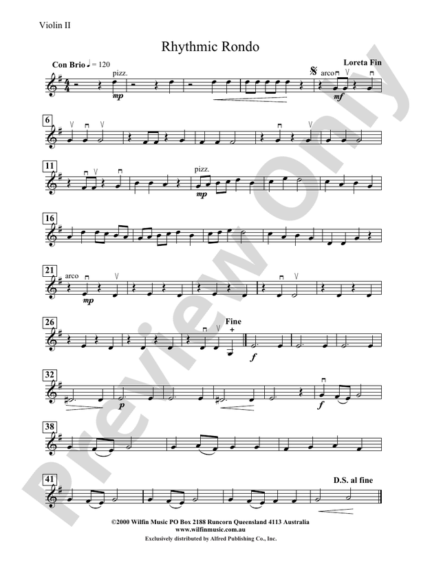 Rhythmic Rondo: 2nd Violin: 2nd Violin Part - Digital Sheet Music Download