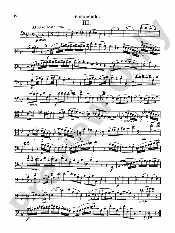 Beethoven: Three Duets for Violin and Cello: Duet No. 3 (Cello) Part ...