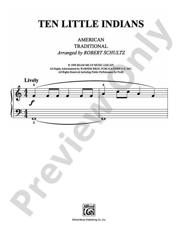 Ten Little Indians: Easy Piano: Traditional - Digital Sheet Music Download