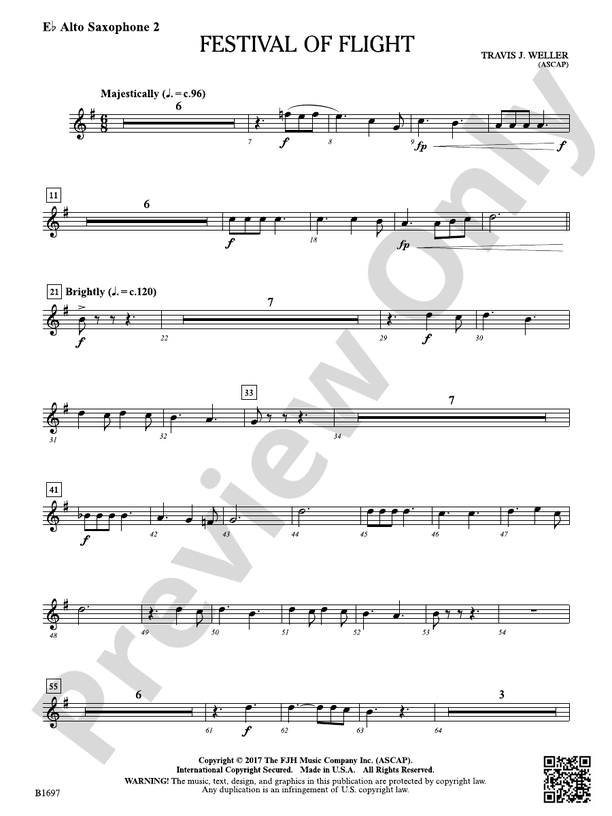 Festival of Flight: E-flat Alto Saxophone 2: E-flat Alto Saxophone 2 Part: Travis J Weller ...