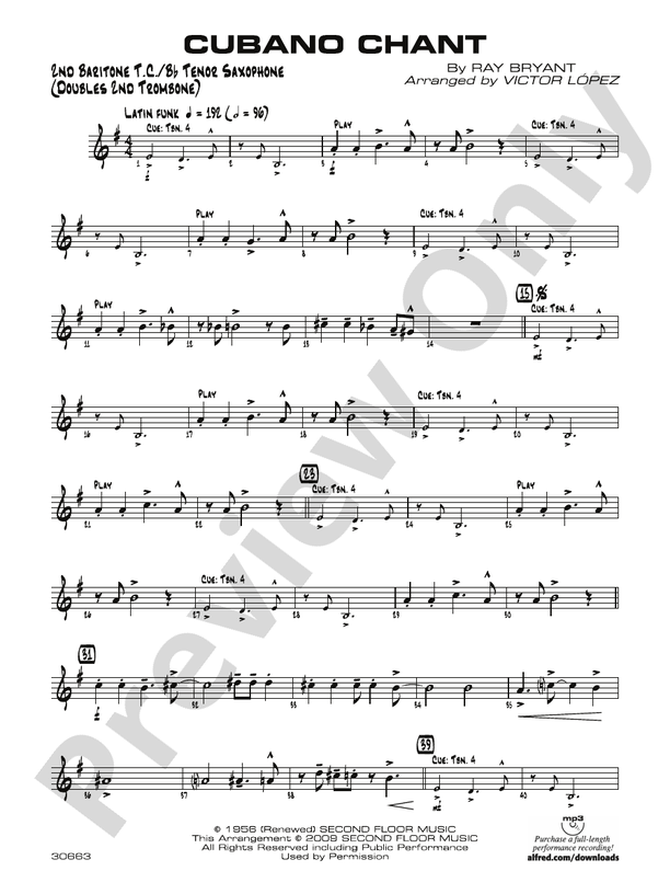 Cubano Chant: 2nd Baritone T.C.: 2nd Baritone T.C. Part - Digital Sheet Music Download
