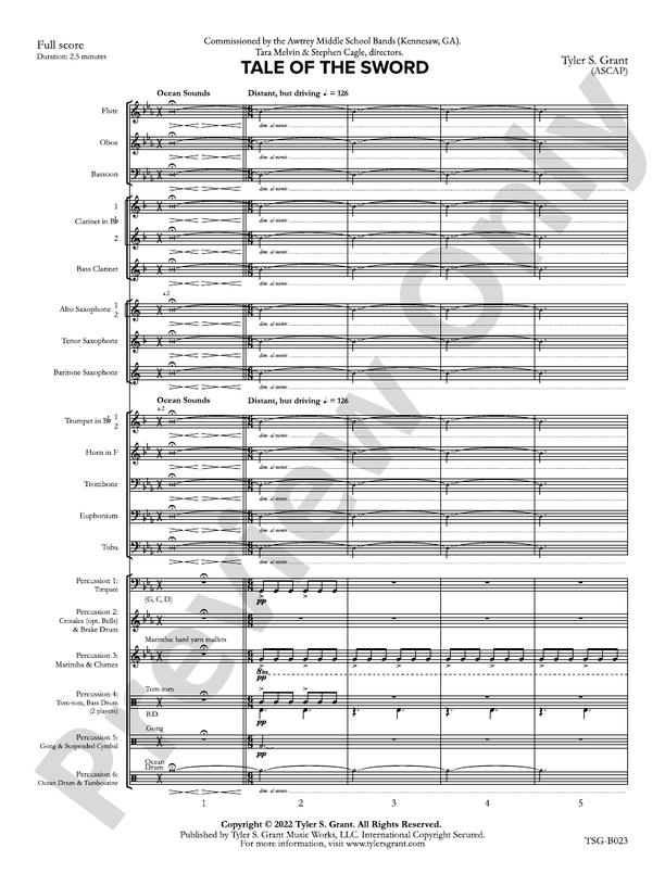 Tale of the Sword: Concert Band Conductor Score & Parts: Tyler S. Grant ...