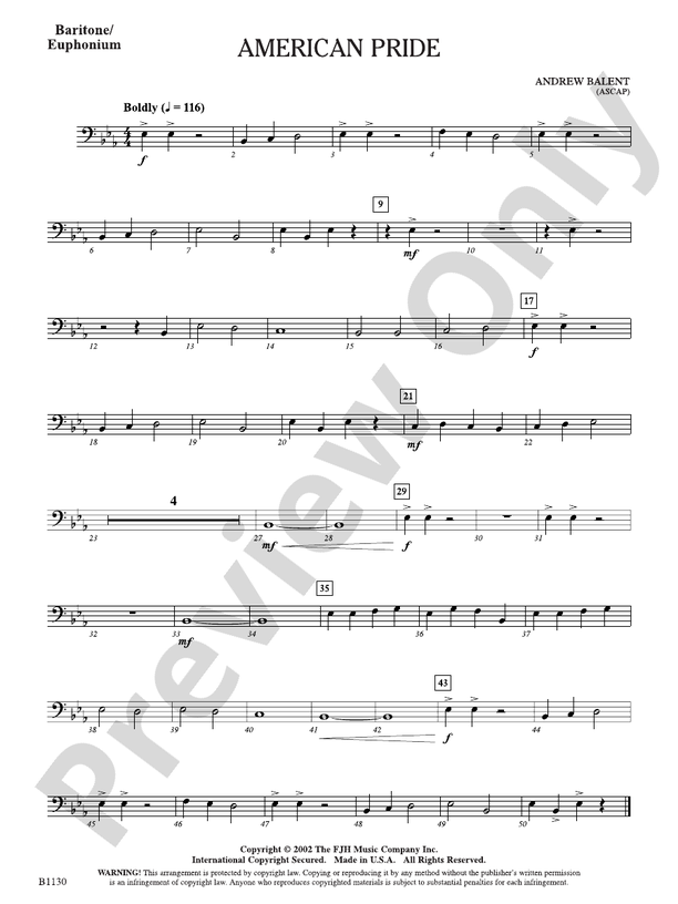American Pride: Baritone/Euphonium: Baritone/Euphonium Part: Andrew ...