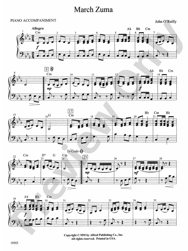 March Zuma: Piano Accompaniment: Piano Accompaniment Part - Digital ...