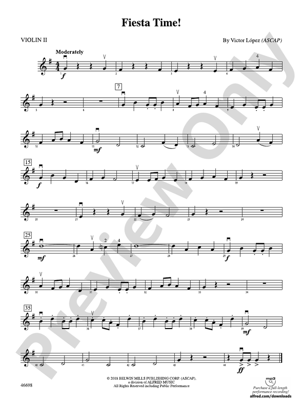 Fiesta Time!: 2nd Violin: 2nd Violin Part - Digital Sheet Music Download