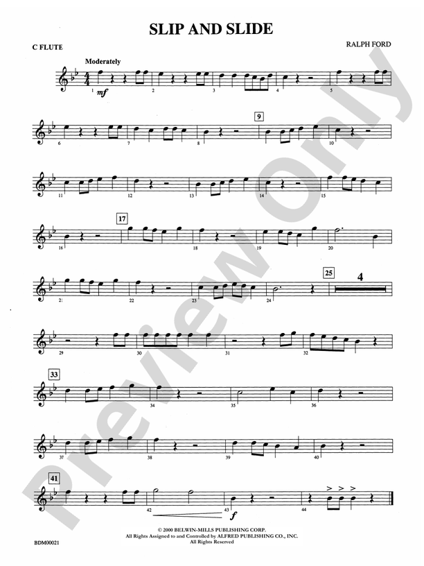Slip and Slide: Flute: Flute Part - Digital Sheet Music Download