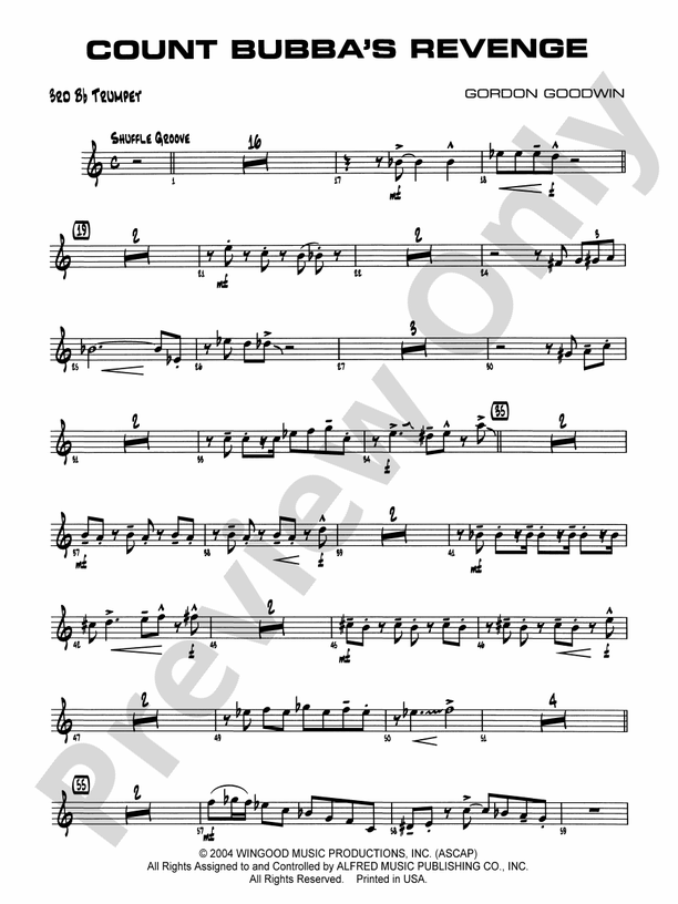 Count Bubba's Revenge: 3rd B-flat Trumpet: 3rd B-flat Trumpet Part - Digital Sheet Music Download