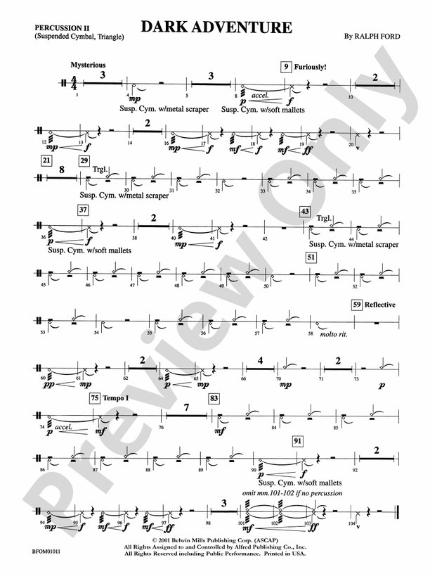 Dark Adventure: 2nd Percussion: 2nd Percussion Part - Digital Sheet ...
