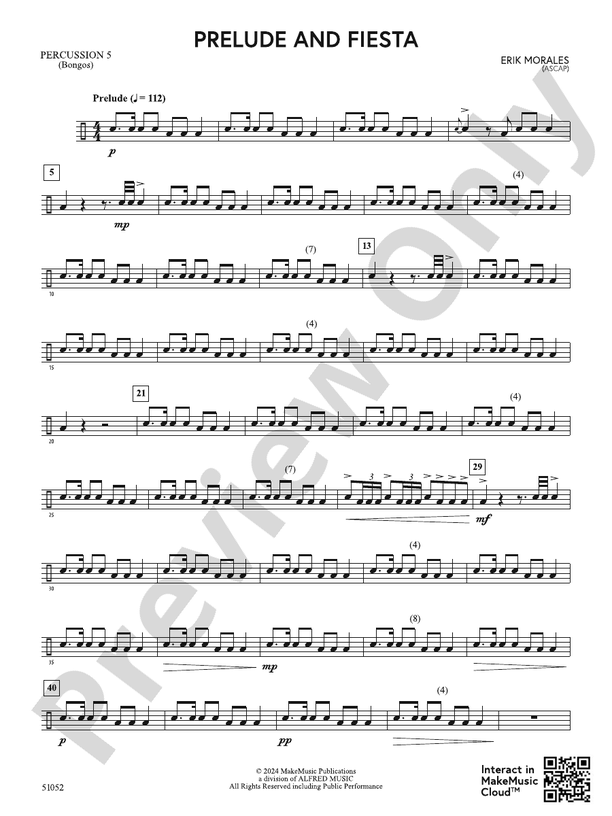 Prelude and Fiesta: 5th Percussion: 5th Percussion Part - Digital Sheet ...