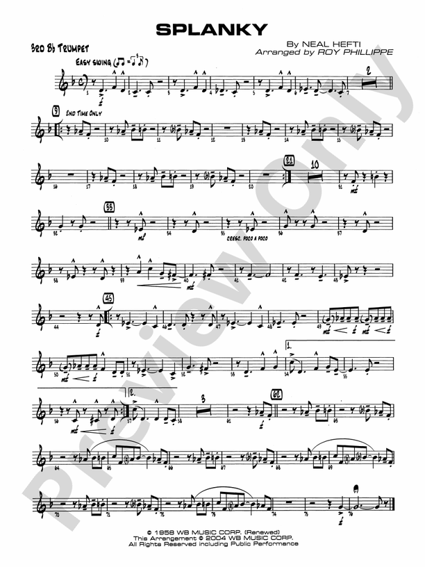 Splanky: 3rd B-flat Trumpet: 3rd B-flat Trumpet Part - Digital Sheet ...