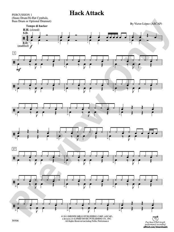 Hack Attack: 1st Percussion: 1st Percussion Part - Digital Sheet Music ...