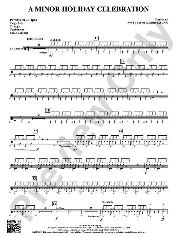 A Minor Holiday Celebration: Optional Percussion 2: Optional Percussion ...