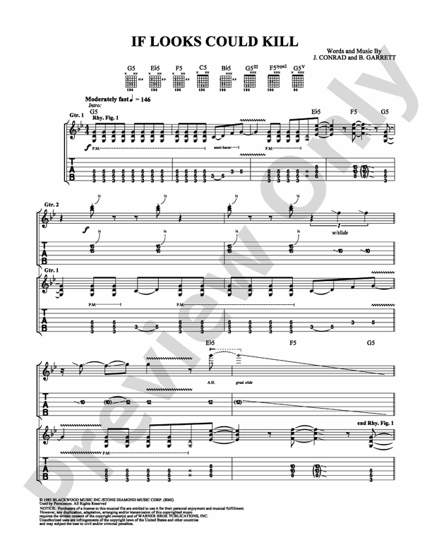 If Looks Could Kill: Guitar TAB: Heart - Digital Sheet Music Download