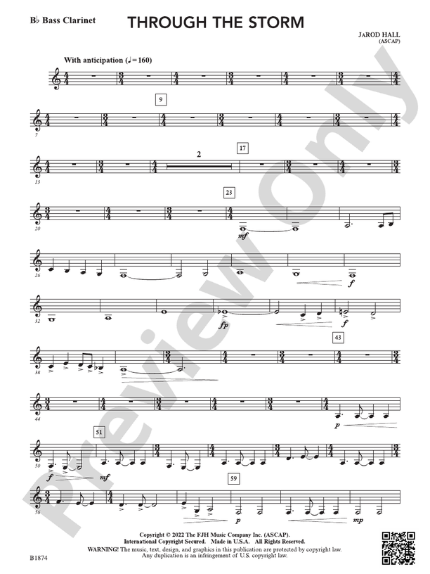 Through the Storm: B-flat Bass Clarinet: B-flat Bass Clarinet Part ...