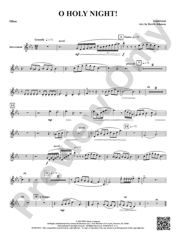 O Holy Night!: Oboe: Oboe Part - Digital Sheet Music Download
