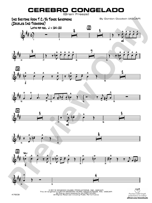 Cerebro Congelado: 2nd Baritone T.C.: 2nd Baritone T.C. Part - Digital Sheet Music Download