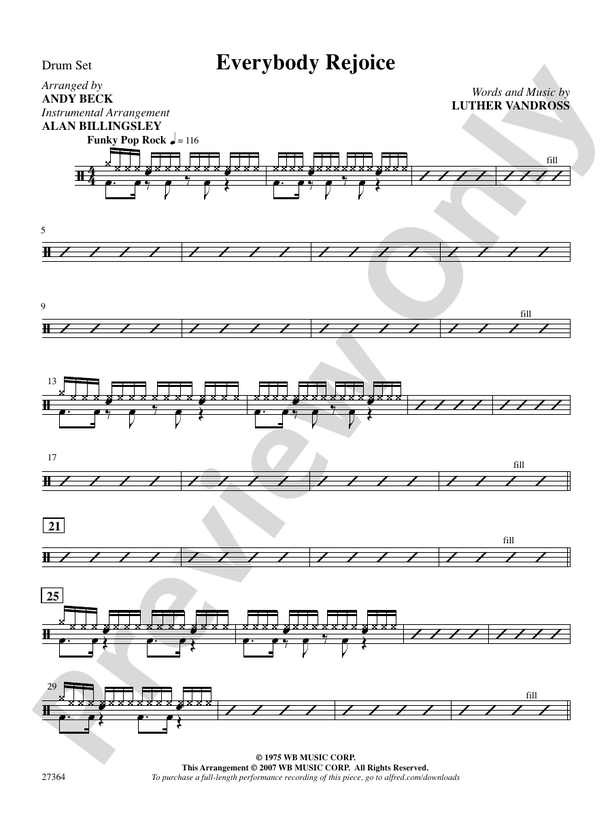 Everybody Rejoice (from The Wiz): Drums: Drums Part - Digital Sheet ...