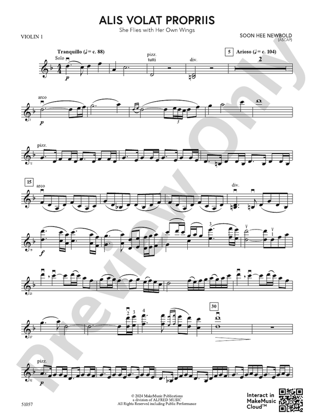Alis Volat Propriis: 1st Violin: 1st Violin Part - Digital Sheet Music Download