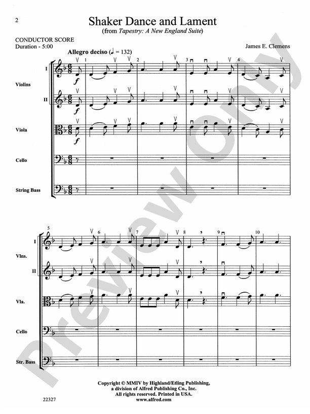 Shaker Dance and Lament: Score: String Orchestra Score - Digital Sheet ...