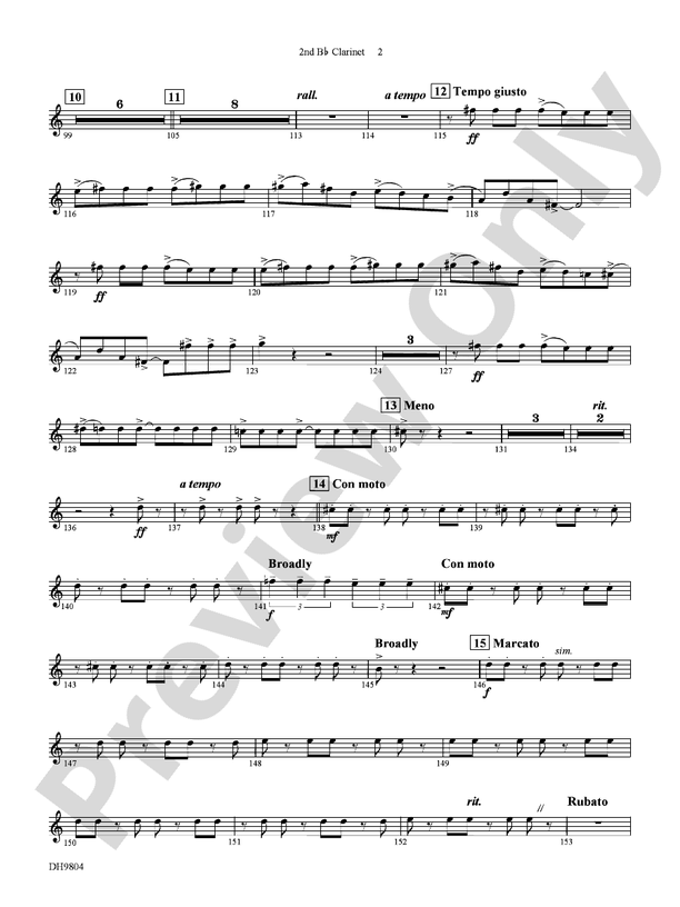 Rhapsody in Blue™ (Setting for Piano and Wind Ensemble): 2nd B-flat Clarinet: 2nd B-flat ...