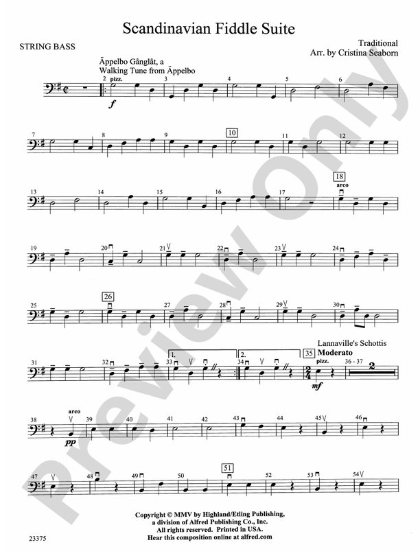 Scandanavian Fiddle Suite: String Bass: String Bass Part - Digital ...