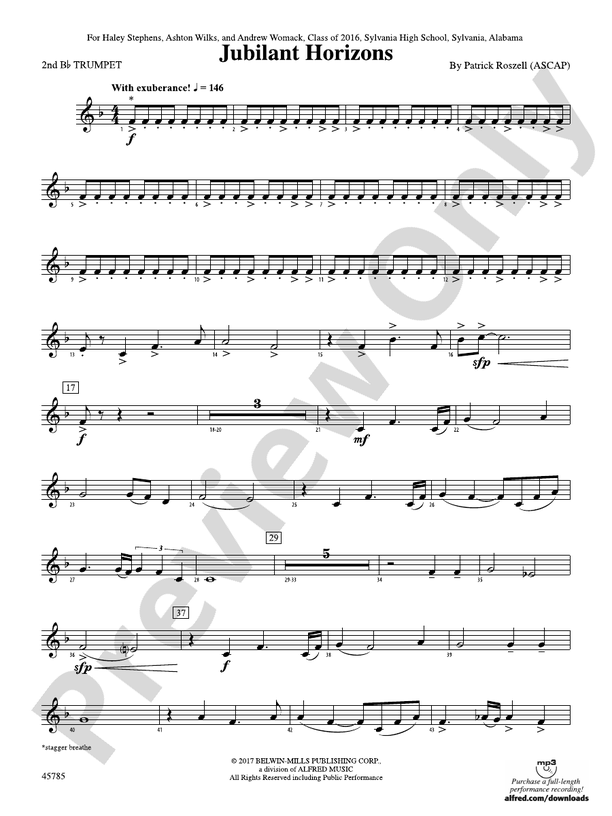 Jubilant Horizons: 2nd B-flat Trumpet: 2nd B-flat Trumpet Part ...