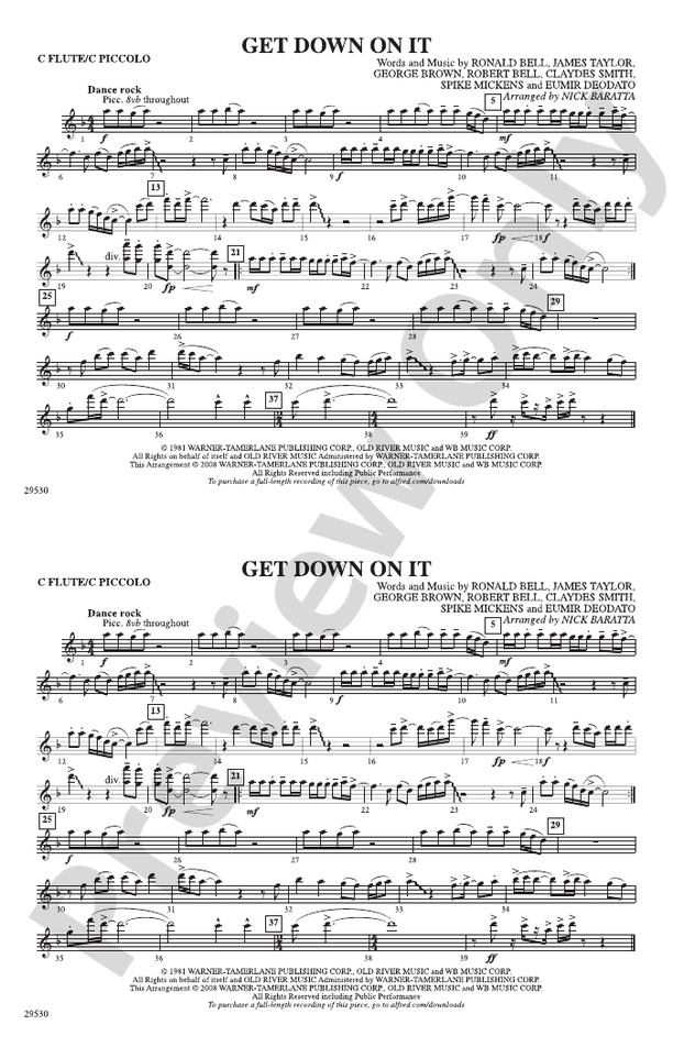 Get Down on It: Flute: Flute Part - Digital Sheet Music Download