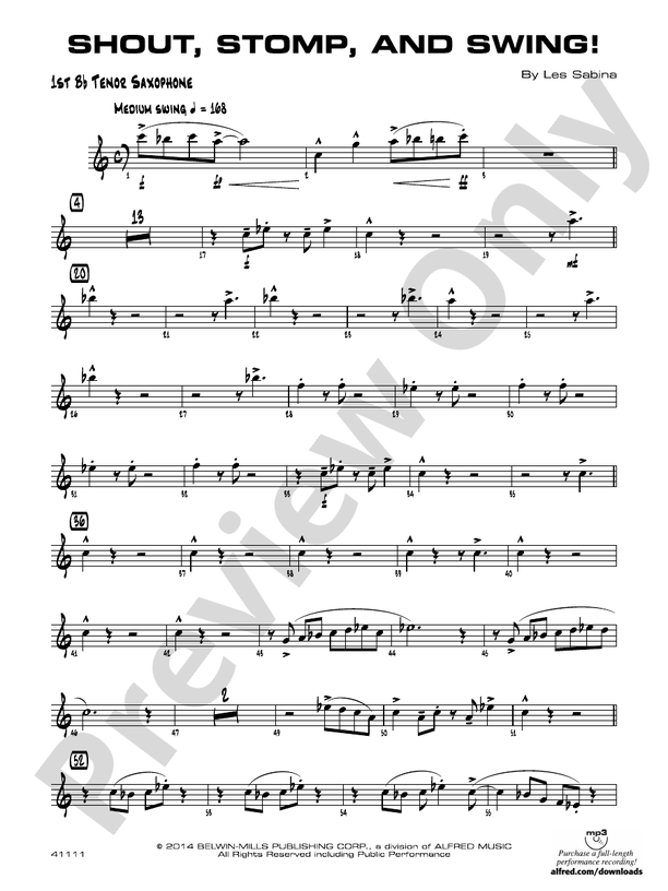 Shout, Stomp, and Swing!: B-flat Tenor Saxophone: B-flat Tenor ...