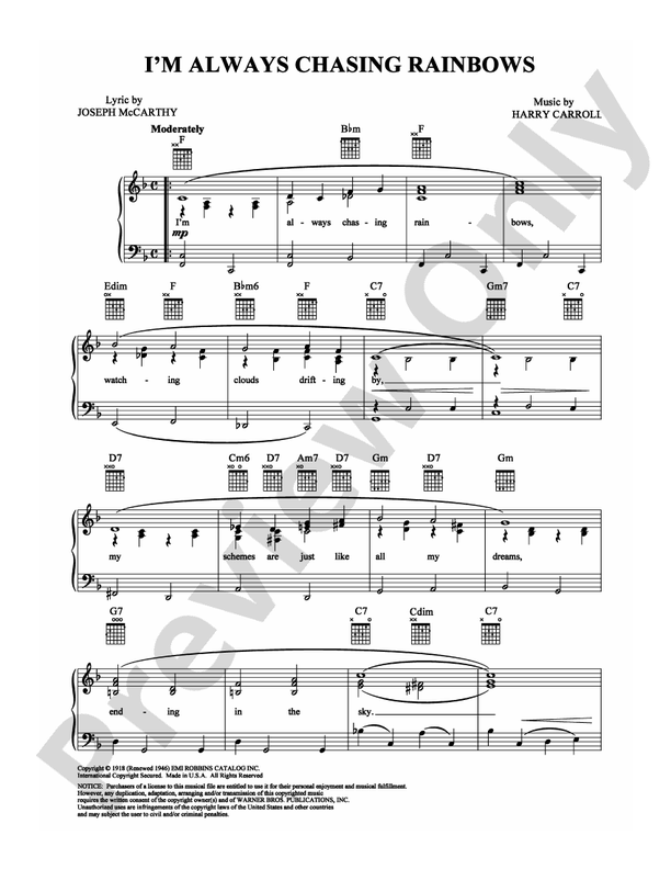 I'm Always Chasing Rainbows: Piano/Vocal/Chords: Judy Garland - Digital ...