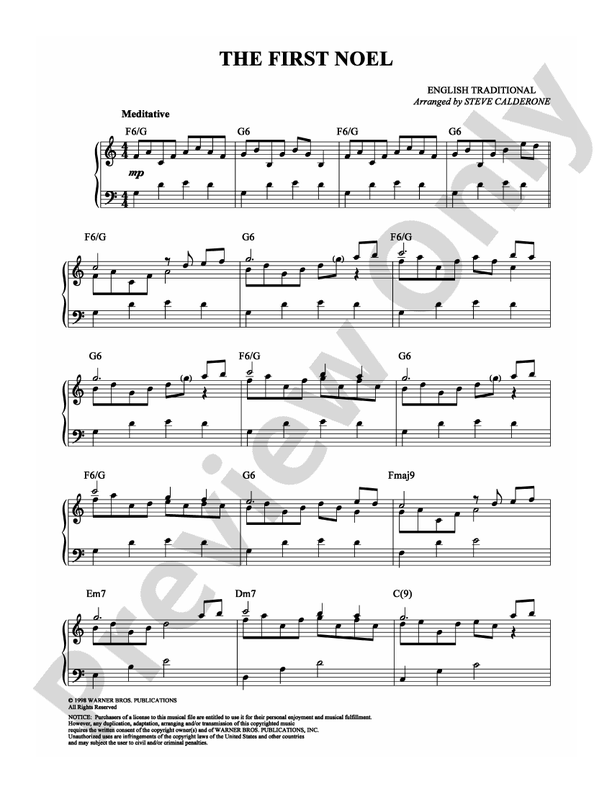 The First Noel: Piano: Traditional - Digital Sheet Music Download