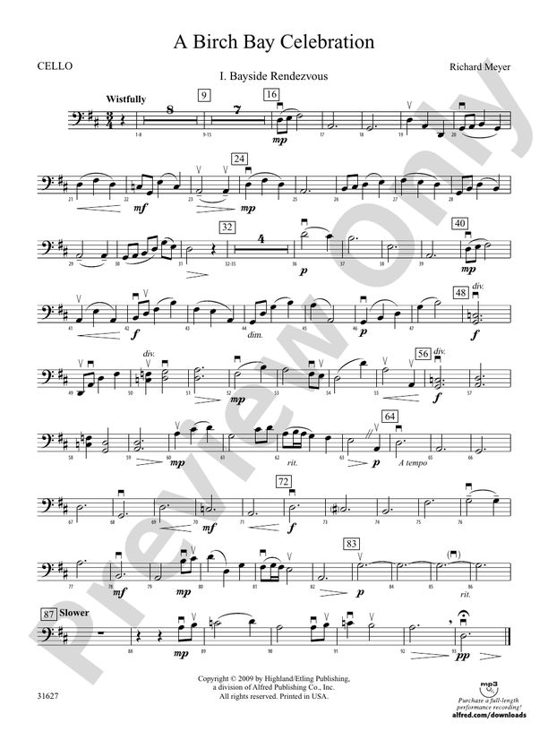 A Birch Bay Celebration: Cello: Cello Part - Digital Sheet Music Download