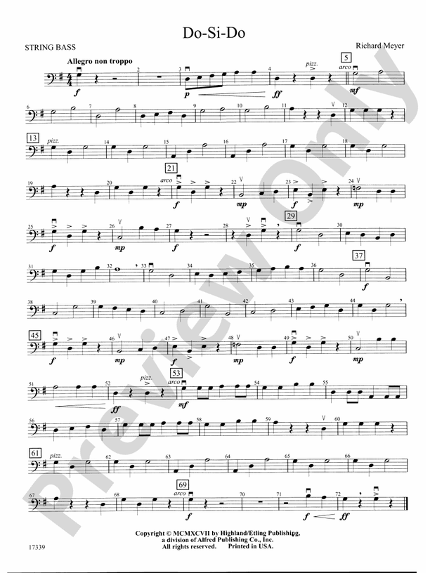 Do-Si-Do: String Bass: String Bass Part - Digital Sheet Music Download