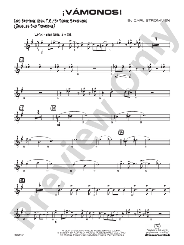 ¡Vámonos!: 2nd Baritone T.C.: 2nd Baritone T.C. Part - Digital Sheet Music Download