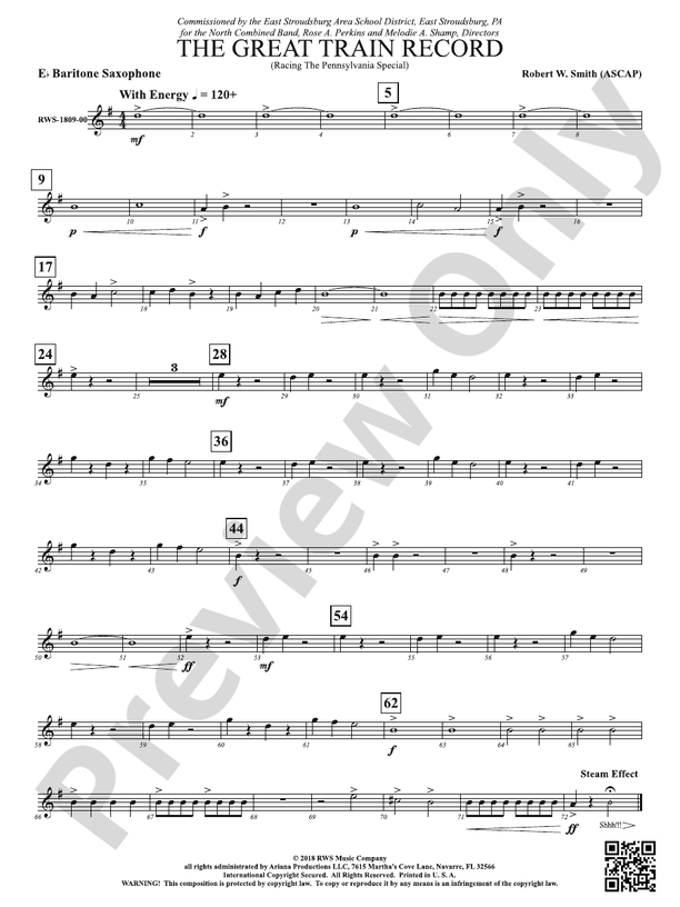 The Great Train Record - Racing the Pennsylvania Special: E-flat Baritone Saxophone: E-flat ...