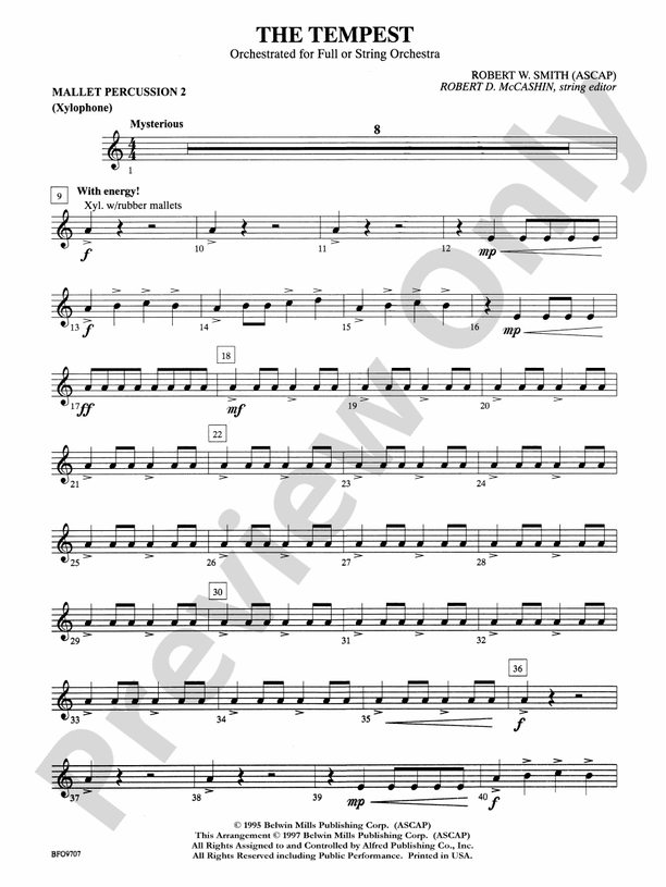 The Tempest: 2nd Mallet Percussion: 2nd Mallet Percussion Part - Digital Sheet Music Download