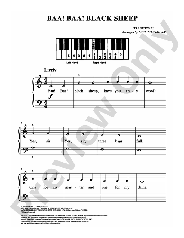 Baa! Baa! Black Sheep: Easy Piano: Traditional - Digital Sheet Music ...